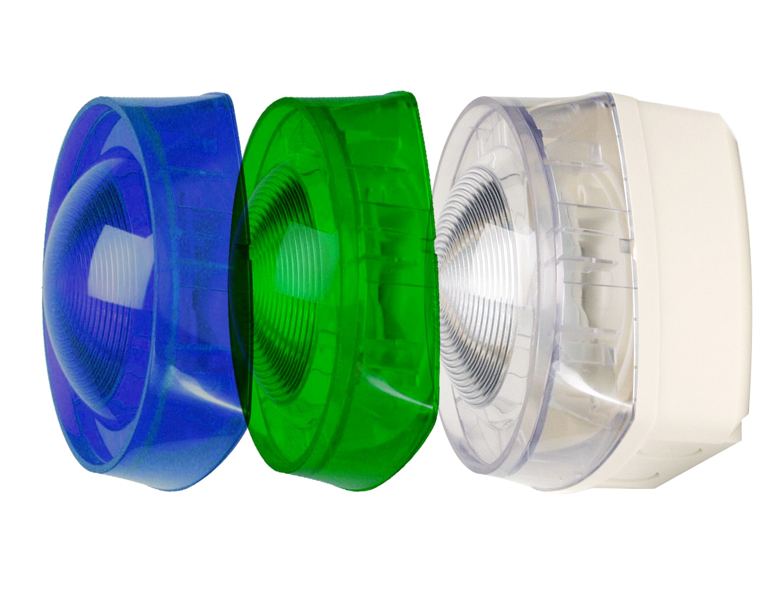 IQ8Alarm optical alarm signaling device, transparent, blue, green ...